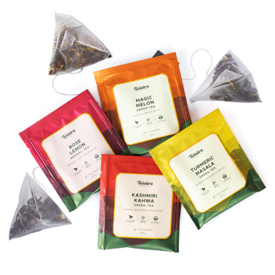 Teaniru, Pure Leaf Green Tea Collection, Box of 28 Pyramid Tea Bags in ...