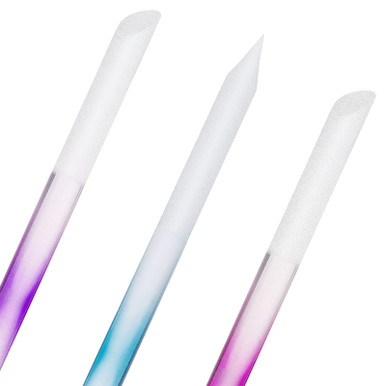 3PCS Glass Cuticle Pusher Glass Nail File and Cuticle Pusher Crystal ...