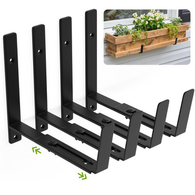 BIOMAND Adjustable Window Box Brackets, 6 to 12 inch Heavy Duty Window ...