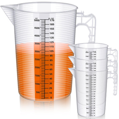 Zhehao 4 Packs 5 Liter Pitcher 1 Gallon Plastic Graduated Measuring ...