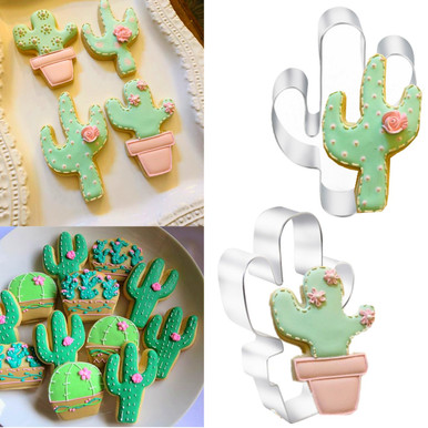 Cactus Cookie Cutters,2 Different Cactus Shapes Stainless Steel Biscuit ...