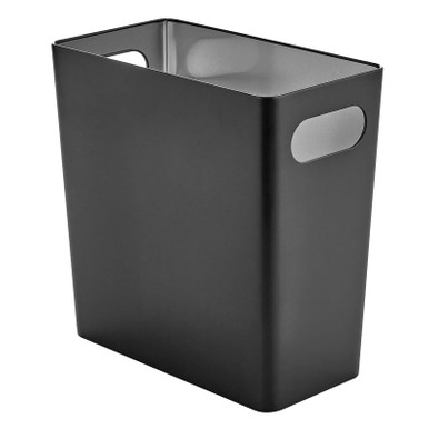 mDesign Stainless Steel Metal Rectangle Trash Can with Handles, 2.1 ...