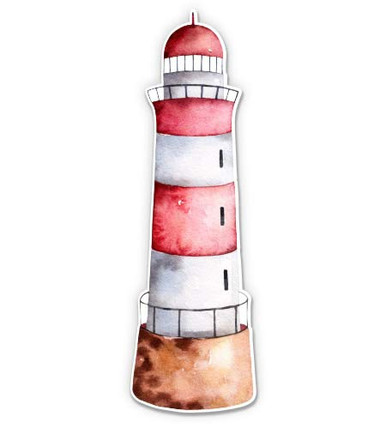 GT Graphics Cute Lighthouse Watercolor - 3" Vinyl Sticker - for Car ...