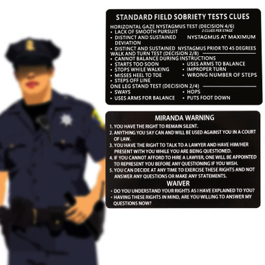 Metal Miranda Warning Card Police, Laser Standard Field Sobriety Test ...