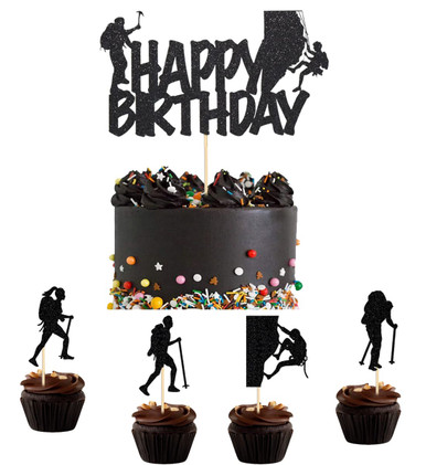 Qerleny 17-piece rock climbing cake topper rock climbing theme cake ...