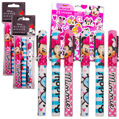 Disney Minnie Mouse Stylus Bundle - 7 Pc Minnie Mouse Pen Set with ...