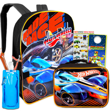 Color Shop Hot Wheels Backpack and Lunch Box Kids - 6 Pc Bundle 16 ...
