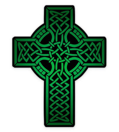 GT Graphics Green Celtic Cross - 8" Vinyl Sticker - for Car Laptop I ...
