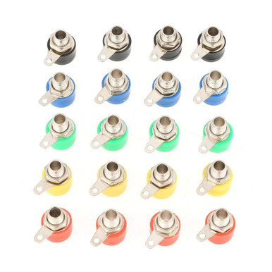20 Pcs Banana Socket, Mixed Color Test Probes Speaker Terminal Binding ...
