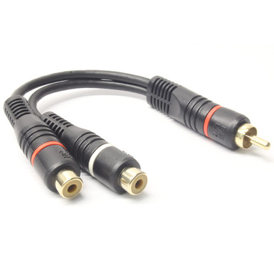 Cerepros RCA 1 Male to 2 Female Audio Red White RCA Speaker Y-Converter ...