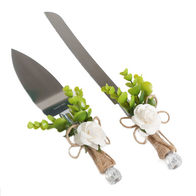Joy Ceremony Wedding Cake Knife and Server Set, Rustic Cake Cutting and ...