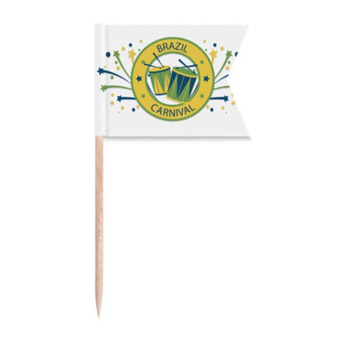 Drum Stars Celebrate Brazil Carnival Toothpick Flags Labeling Marking ...