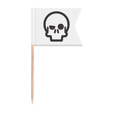 Determined Look Skeleton Cute Face Cartoon Toothpick Flags Labeling ...