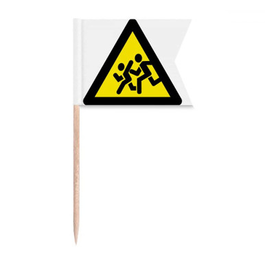 Warning Symbol Yellow Black Chase Prohibited Triangle Toothpick Flags ...