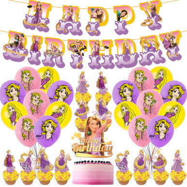 Rapunzel Birthday Decorations, Tangled Rapunzel Party Supplies Includes ...