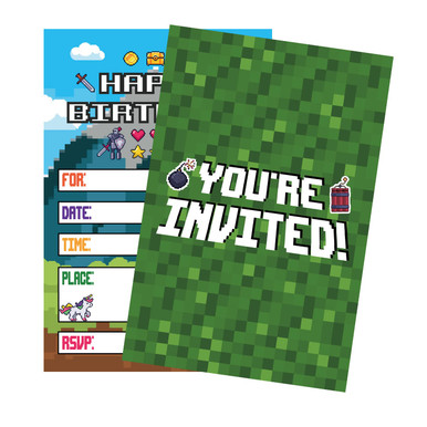 Mingdcdc Video Birthday Party Invitation Card, Game Themed Party ...