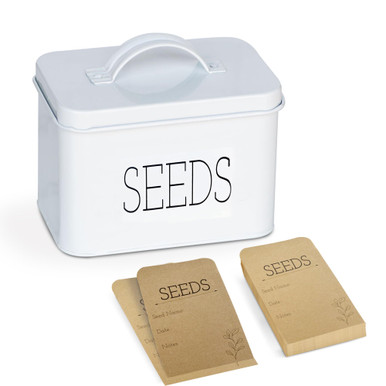 Lola Creates Seed Storage Organizer Box - Decorative Seed Organizer Tin ...