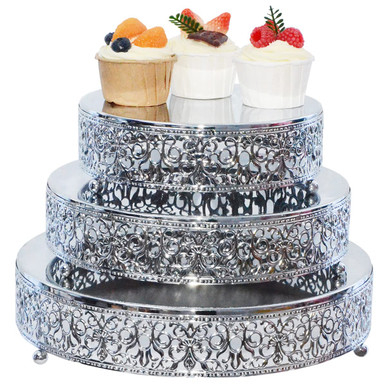 Cake Stand Set of 3 Metal Cupcake Stands Dessert Display Plate for ...