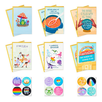 Hallmark LGBTQ Cards Assortment, 12 Cards with Envelopes + Stickers ...