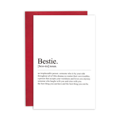 Bestie Definition Card, Funny Birthday Card for Friends, Best Friend ...