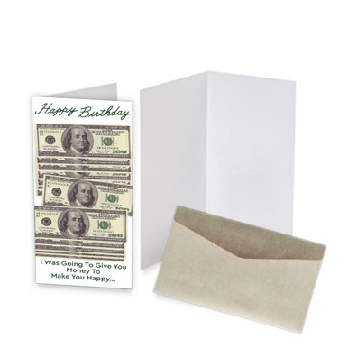 Funny Cash Money Themed Happy Birthday Cards with Envelopes and ...