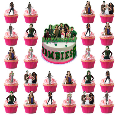 25pcs Zombies Birthday Party Supplies with 1pcs Cake Topper and 24pcs ...