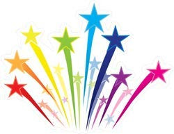 Rainbow of Shooting Stars - Pack of 4 - StickerVinyl Waterproof Sticker ...