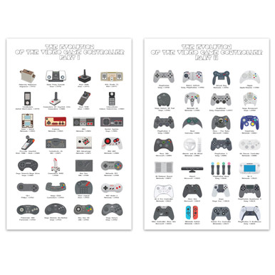 Retro Video Game Posters for Gaming Room Wall Decor. Evolution of Video ...