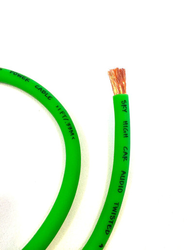 5 ft OFC 4 Gauge Oversized Green Power Ground Wire Sky High Car Audio ...