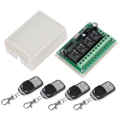 Wireless Remote Control Switch, 433MHz DC 12V Multi-Function 4-Way ...