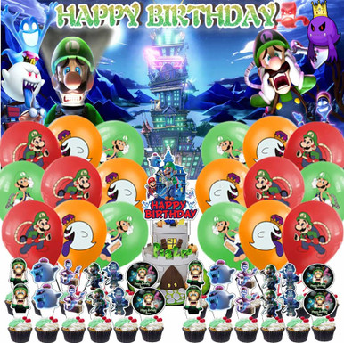 Luigi Mansion Party Supplies Decorations Birthday Cake Topper Banner ...