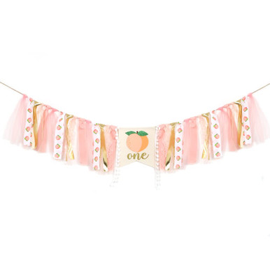 Peach Theme Baby Birthday Banner-1st Birthday High Chair Banner Peach ...