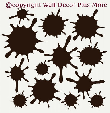 Splatter and Splotches 13 Piece Wall Vinyl Sticker Dots Decal 5"-1.75 ...
