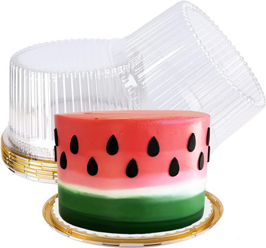 NPLUX 10 Inch Plastic Cake Container with Lid and White Cake Board ...