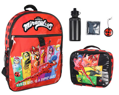 Miraculous Tales of Ladybug & Cat Noir Characters 5 PC Backpack ...
