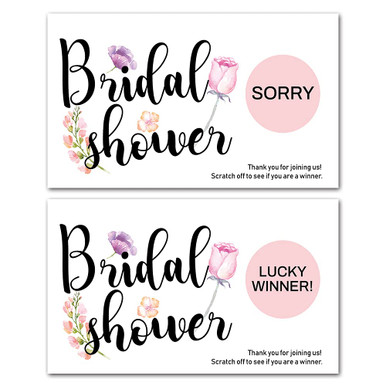 50 Bridal Shower Scratch Off Game Cards, Bride Shower Party Activity ...