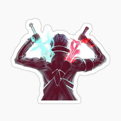 Kirito The Swordsmen- SAO Sticker - Sticker Graphic - Auto, Wall ...