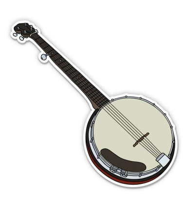GT Graphics Express Banjo - 3" Vinyl Sticker - for Car Laptop I-Pad ...