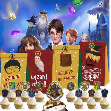 Magical Wizard Party Favor Bags Goodie Treat Candy Supplies Decorations ...