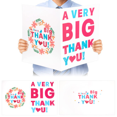 Giant Thank You Card with Envelope, 14 x 22 Inch Very Big Thank You ...