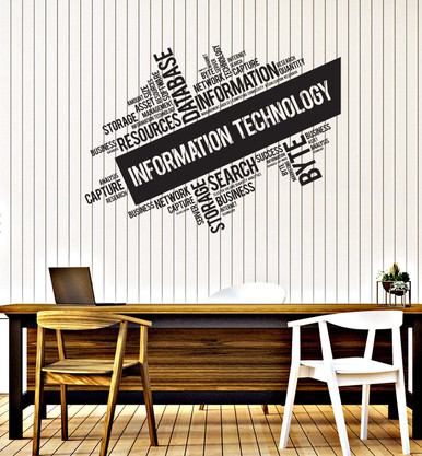 Vinyl Wall Decal Information Technology Business Network Internet Words ...