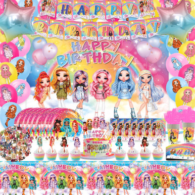 184 Pcs Rainbow Birthday Party Supplies?Rainbow Party Decorations ...