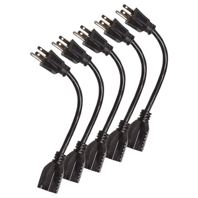 Iron Forge Cable 5 Pack Short Extension Cord 8 Inch, 16 AWG 8 Inch ...