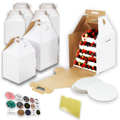 VTPT Ecom - Tri-Handle Tall Cake Boxes in 2 Sizes / 6 Pack, 10x10x12 ...