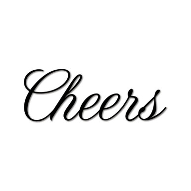 Cheers Suitcase Home Decorations Wall Art Decal Cursive Word Art Black ...
