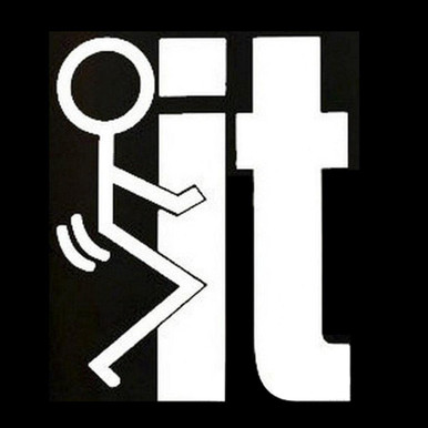 FCK It Stick Figure - Vinyl 4 Inches (Color: White) Decal Laptop Tablet ...