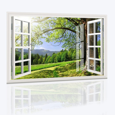 AUKHWALL Fake Window Murals-Removable Faux Windows,3D Self-Adhesive ...