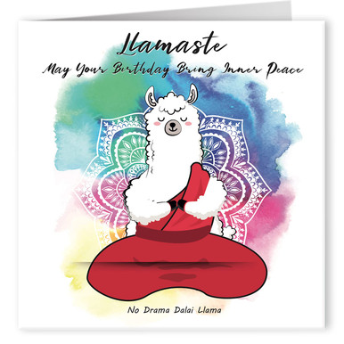 Cult Kitty - Llamaste - Llama Birthday Card for Him - Cute Llama ...
