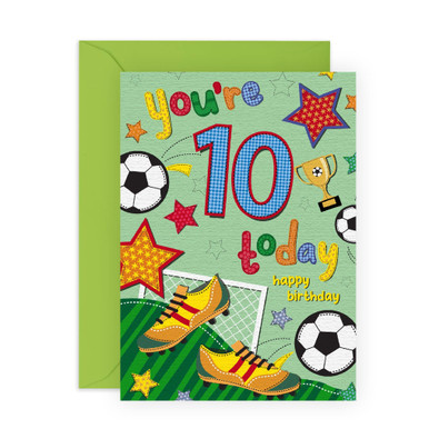 CENTRAL 23 Tenth Birthday Card For Boys - Football Age 10 - Ten Year ...