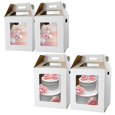 Wisefynds Tall Cake Boxes with Windows for Tier Cakes in 2 Sizes ...